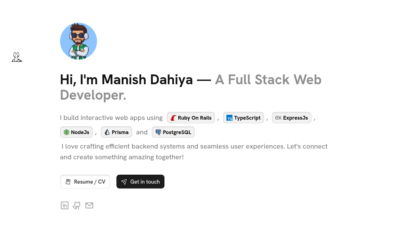 Manish Dahiya - Full Stack Developer.